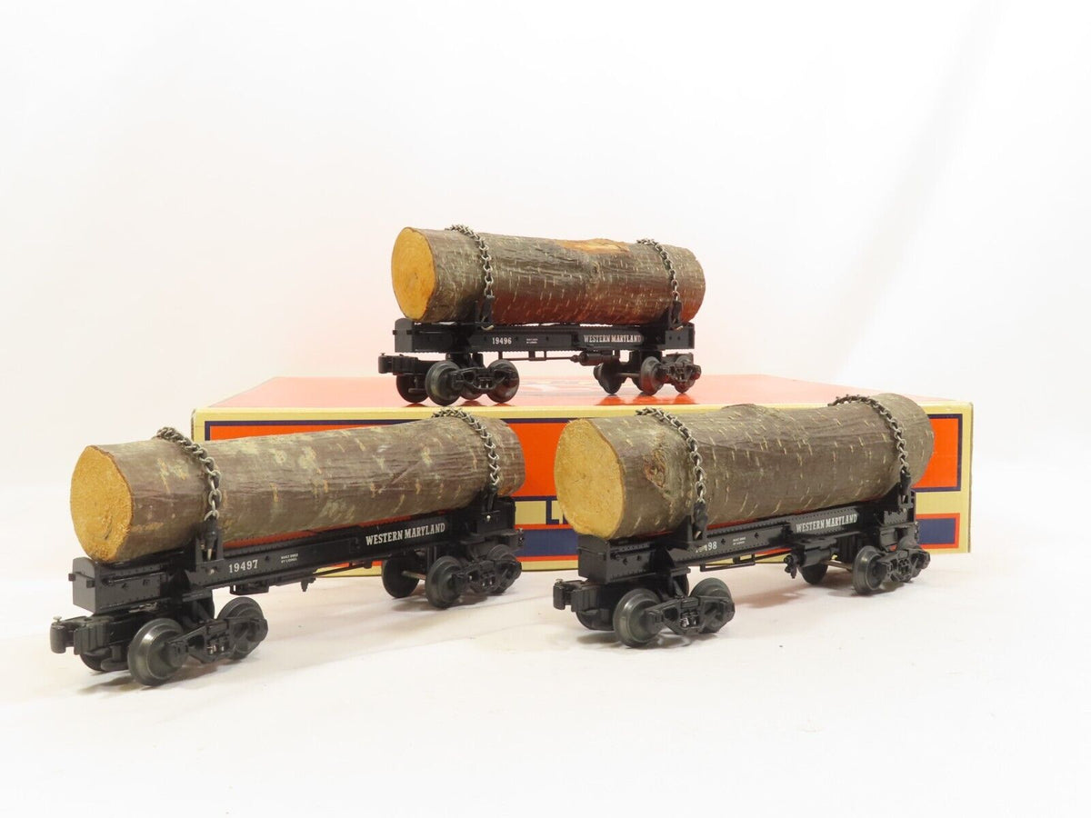 Lionel 6-29415 Western Maryland Log Car 3 Pack LN — NY-ElectricTrains