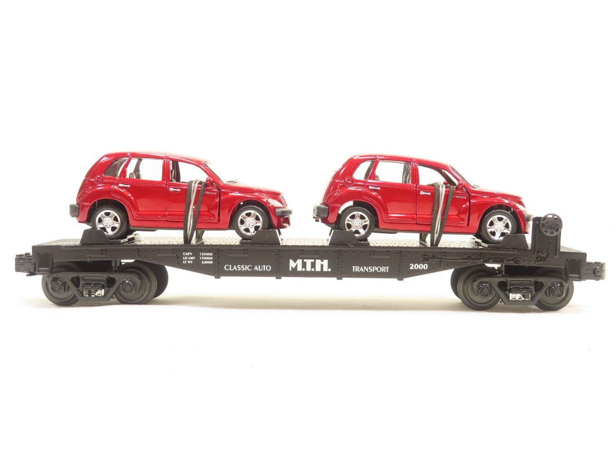 MTH 30-76039 MTH Auto Transportation Flatcar w/2 Red PT Cruisers LN ...