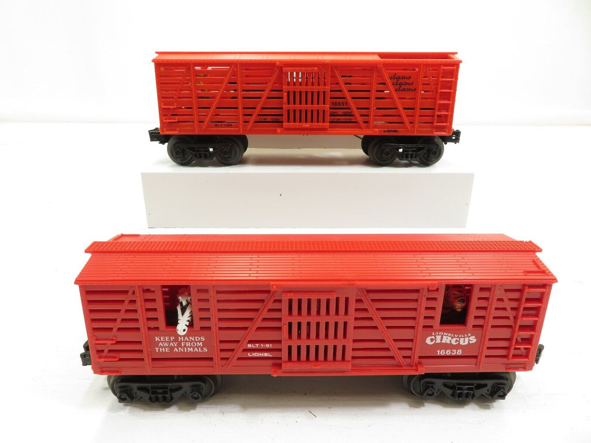 Lionel Lot of 2 Circus Clown Car & Circus Animal Car (6-16651/6-16638 ...